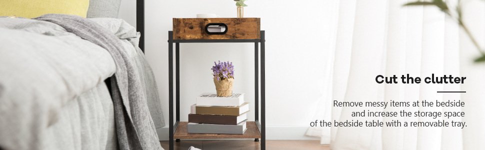 Side Table with Removable Tray - KENWAY MANUFACTURING